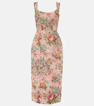 MARKARIAN Floral Bustier Midi Dress