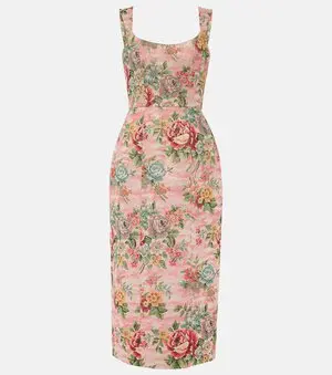 MARKARIAN Floral Bustier Midi Dress - Multicoloured