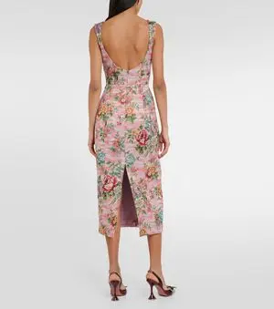 MARKARIAN Floral Bustier Midi Dress