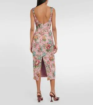 MARKARIAN Floral Bustier Midi Dress