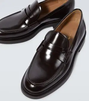 GIANVITO ROSSI Harris Leather Penny Loafers - Brown