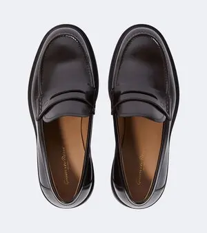 GIANVITO ROSSI Harris Leather Penny Loafers - Brown