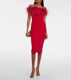 Safiyaa Starling Feather-trimmed Dress