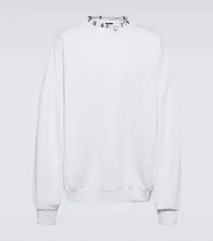Balenciaga Pierced Round Fleece Sweatshirt