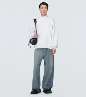 Balenciaga Pierced Round Fleece Sweatshirt