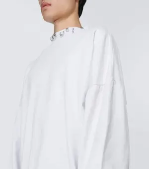 Balenciaga Pierced Round Fleece Sweatshirt