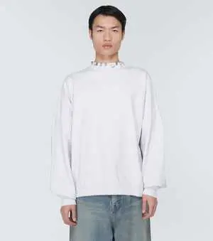 Balenciaga Pierced Round Fleece Sweatshirt
