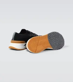 Brunello Cucinelli Leather-trimmed Knit Sneakers