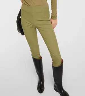 JOSEPH Mid-rise Gabardine Leggings - Green