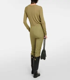 JOSEPH Mid-rise Gabardine Leggings - Green