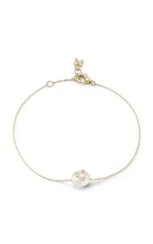 Mateo 14k Yellow Gold Diamond, Pearl Bracelet
