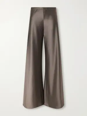 LA LIGNE La Ligne Colby Satin Wide-Leg Pants Brown