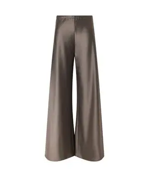 LA LIGNE Colby Satin Wide-leg Pants - Brown