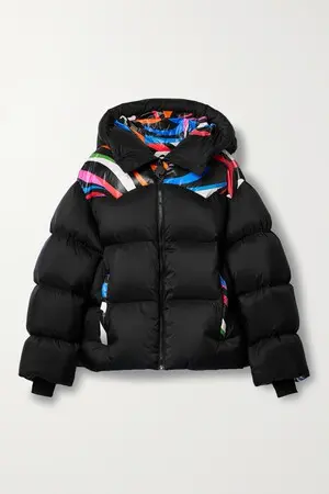 Emilio Pucci Hooded Printed Quilted Down Jacket