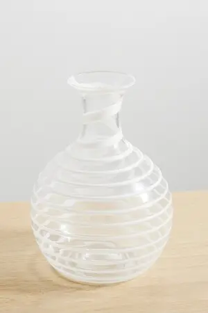 YALI GLASS A Filo Striped Glass Carafe - White