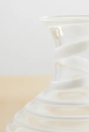 YALI GLASS A Filo Striped Glass Carafe - White