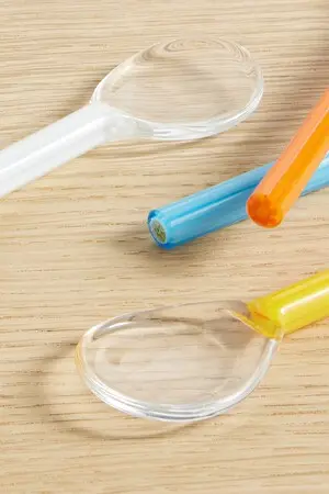 YALI GLASS Primavera Set Of Eight Glass Gelato Spoons