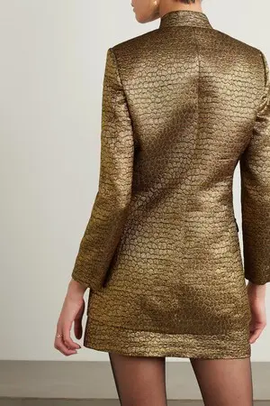 LIBEROWE Net Sustain Raja Crystal-embellished Metallic Jacquard Jacket - Gold