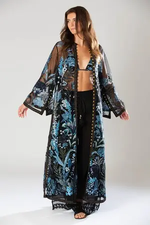 Miguelina Basima Sequin Caftan