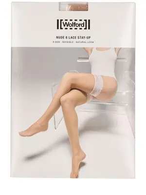 Wolford Nude 8 Lace Stay-up Stockings - Nude