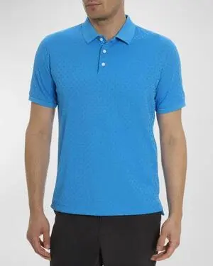 Robert Graham Apos;s Elias Jacquard Knit Polo Shirt - Blue