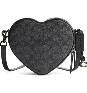 COACH Signature Coated Canvas Heart Crossbody Bag