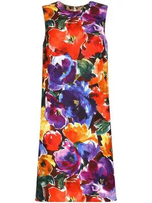 DOLCE & GABBANA Dolce & Gabbana Abstract Floral-Print Midi Dress