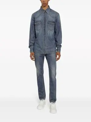 Dolce & Gabbana Point-collar Denim Shirt - Blue