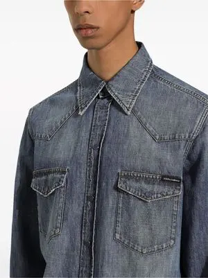 Dolce & Gabbana Point-collar Denim Shirt - Blue