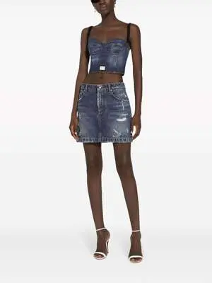 Dolce & Gabbana Distressed Denim Miniskirt