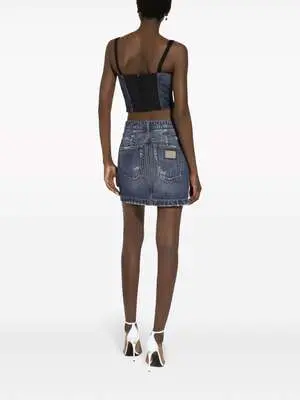 Dolce & Gabbana Distressed Denim Miniskirt