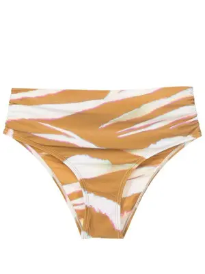 LENNY NIEMEYER Oryx High-waisted Bikini Bottoms - Brown