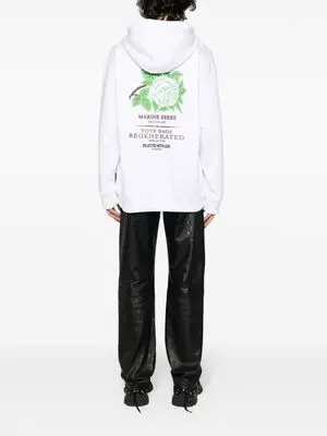 MARINE SERRE Cotton Hoodie With Crescent Moon Graphic