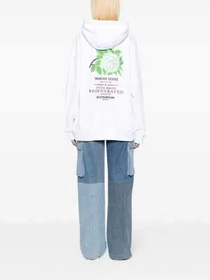 MARINE SERRE Cotton Hoodie With Crescent Moon Graphic