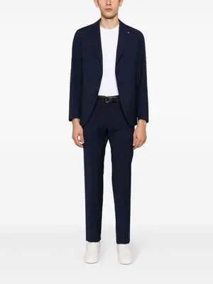 Tagliatore Logo-appliqué Virgin Wool Single-breasted Suit - Blue