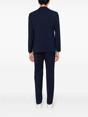 Tagliatore Logo-appliqué Virgin Wool Single-breasted Suit - Blue
