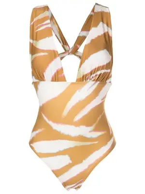 LENNY NIEMEYER Oryx V-neck One Piece Swimsuit - Neutrals