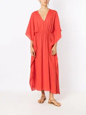 LENNY NIEMEYER V-neck Ruched Kaftan