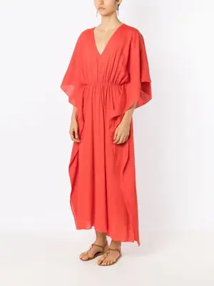LENNY NIEMEYER V-neck Ruched Kaftan