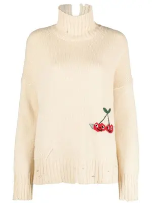 Zadig&Voltaire Bleeza Embroidered Wool Jumper Neutrals