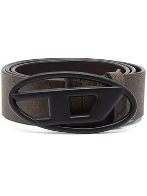 DIESEL B-1dr Buckle Leather Belt - Brown