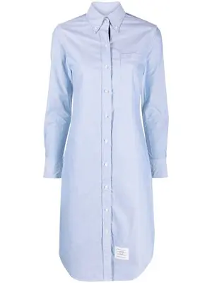Thom Browne Oxford Cotton Shirtdress - Blue