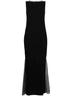 Helmut Lang Sheer-paneled Flared Dress