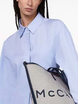 Stella McCartney Banana-sleeve Cotton Shirt Dress - Blue