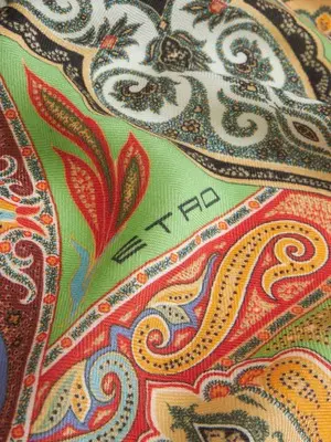 Etro Paisley-print Cashmere Blend Scarf - Green