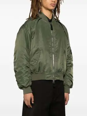 Alexander McQueen Detachable-sleeve Ruched Bomber Jacket - Green