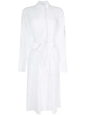 PETER DO Belted-waist Button-down Midi Dress - White