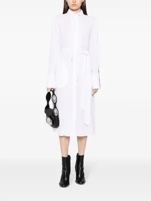 PETER DO Belted-waist Button-down Midi Dress - White