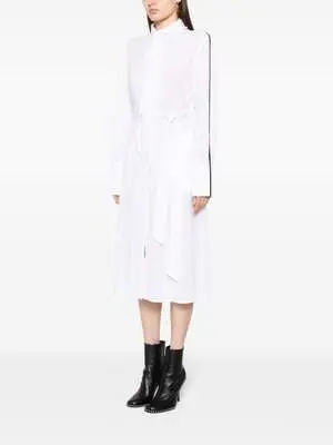 PETER DO Belted-waist Button-down Midi Dress - White