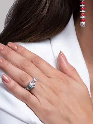 DAVID MORRIS 18kt White Gold Asiyah Diamond Ring